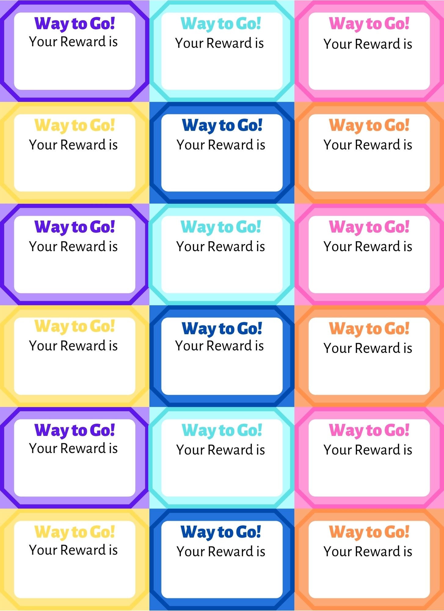 EDITABLE Reward Coupons - Etsy