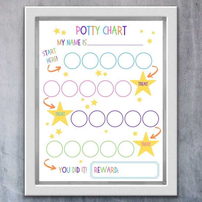 Kids Potty Chart Potty Train Sticker Chart Toilet Train Toddlers ...