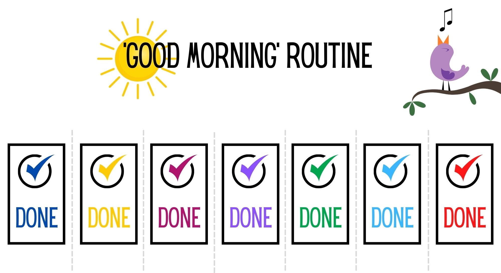 Morning and Evening Routine Tabs for Kids Routine Kids Children ...