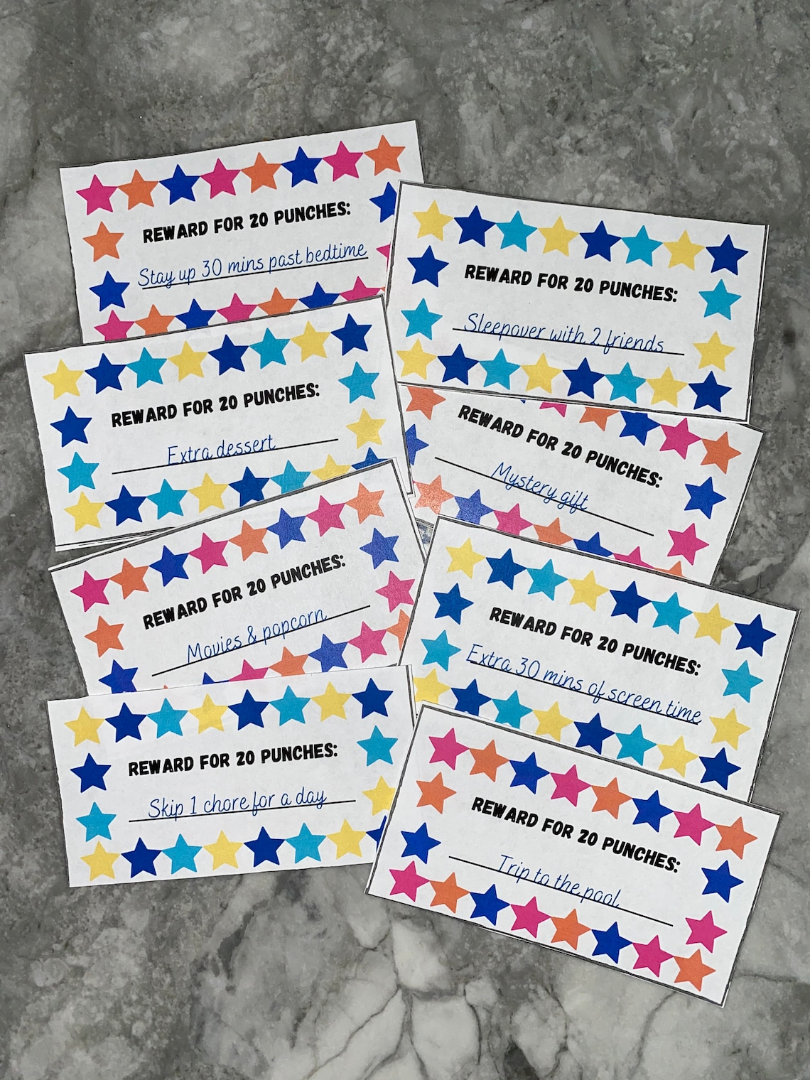 Reward Punch Cards - Etsy