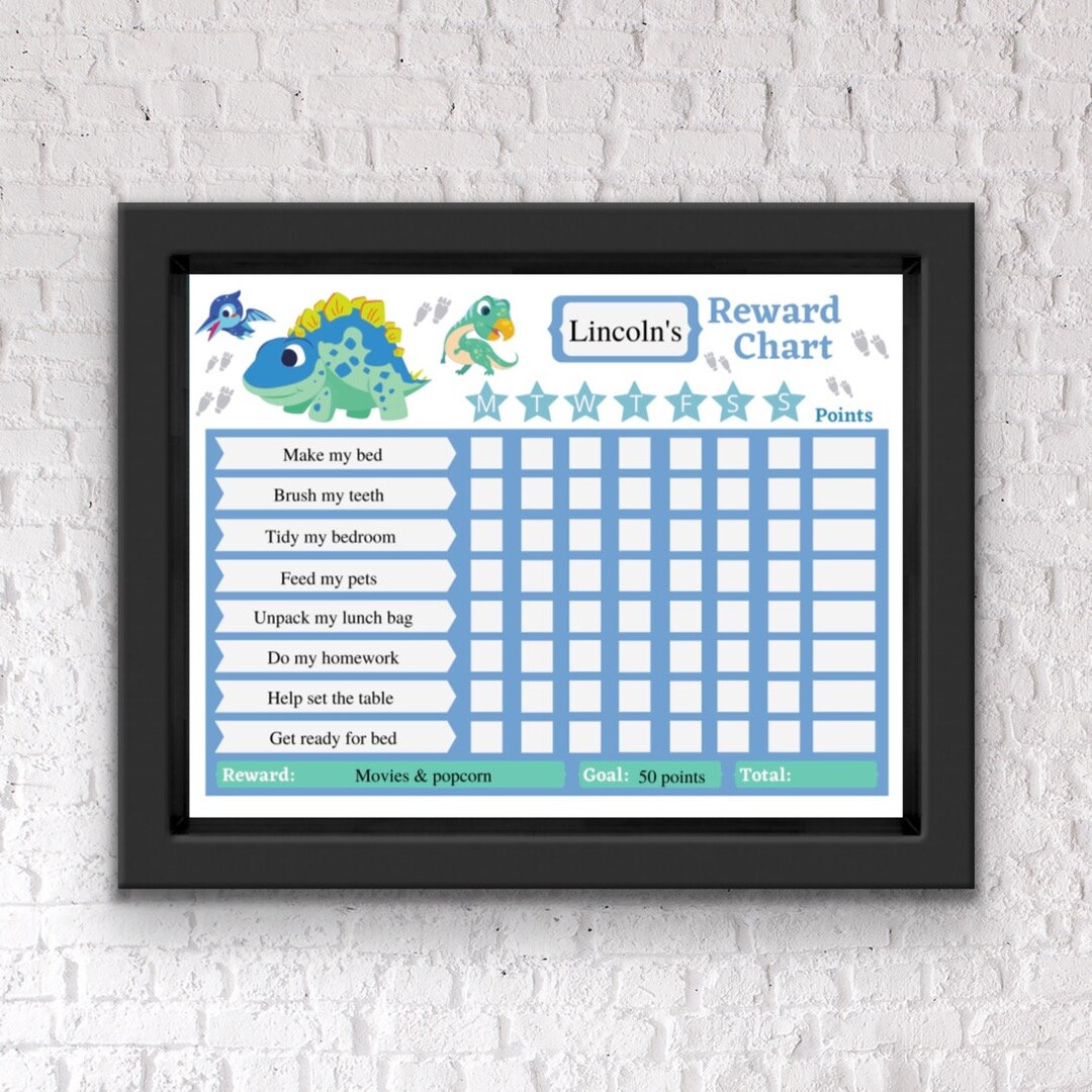 EDITABLE Dinosaur Weekly Reward Chart Routine Checklist Kids Child ...