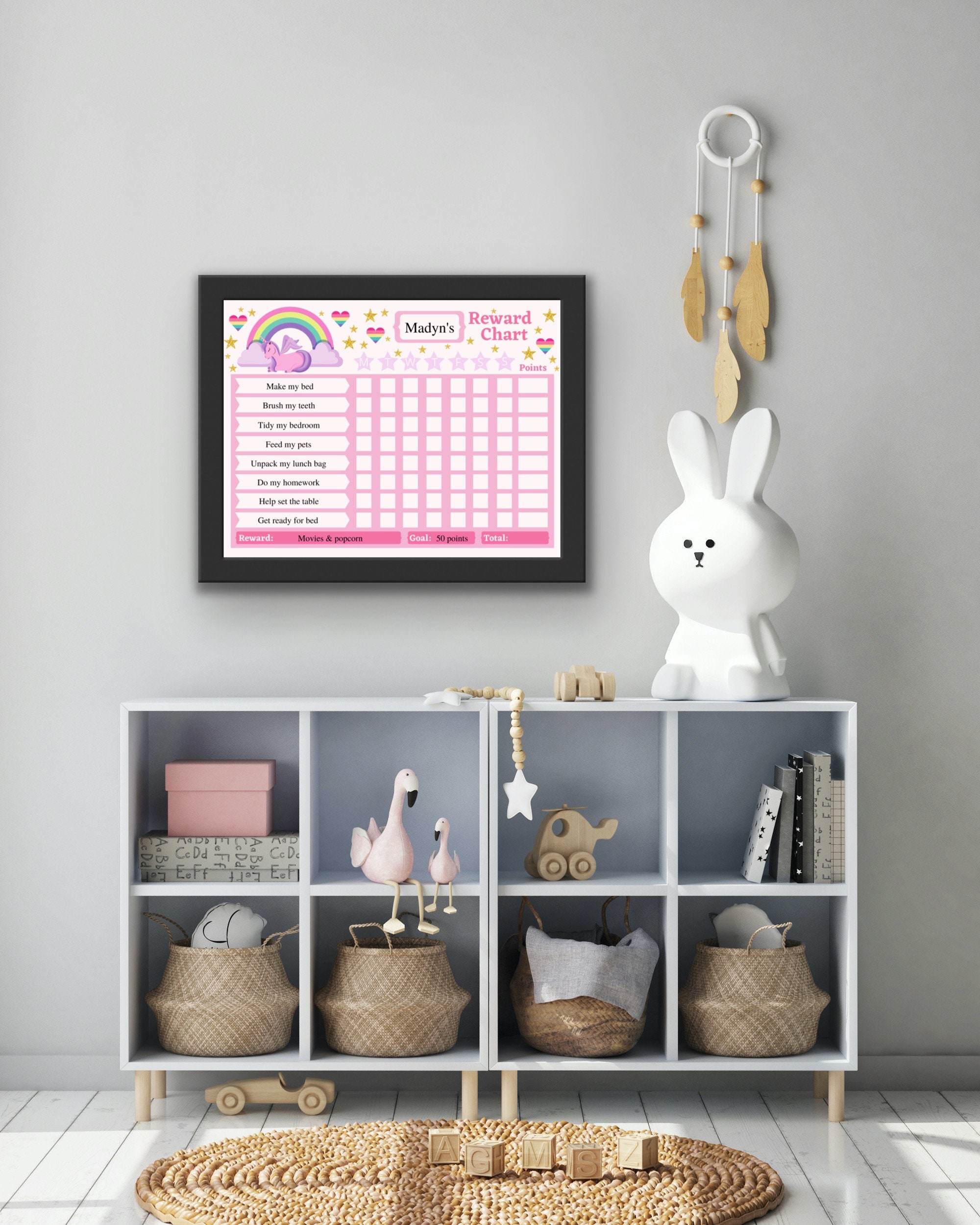 EDITABLE Unicorn Weekly Reward Chart Routine Checklist Kids Children ...