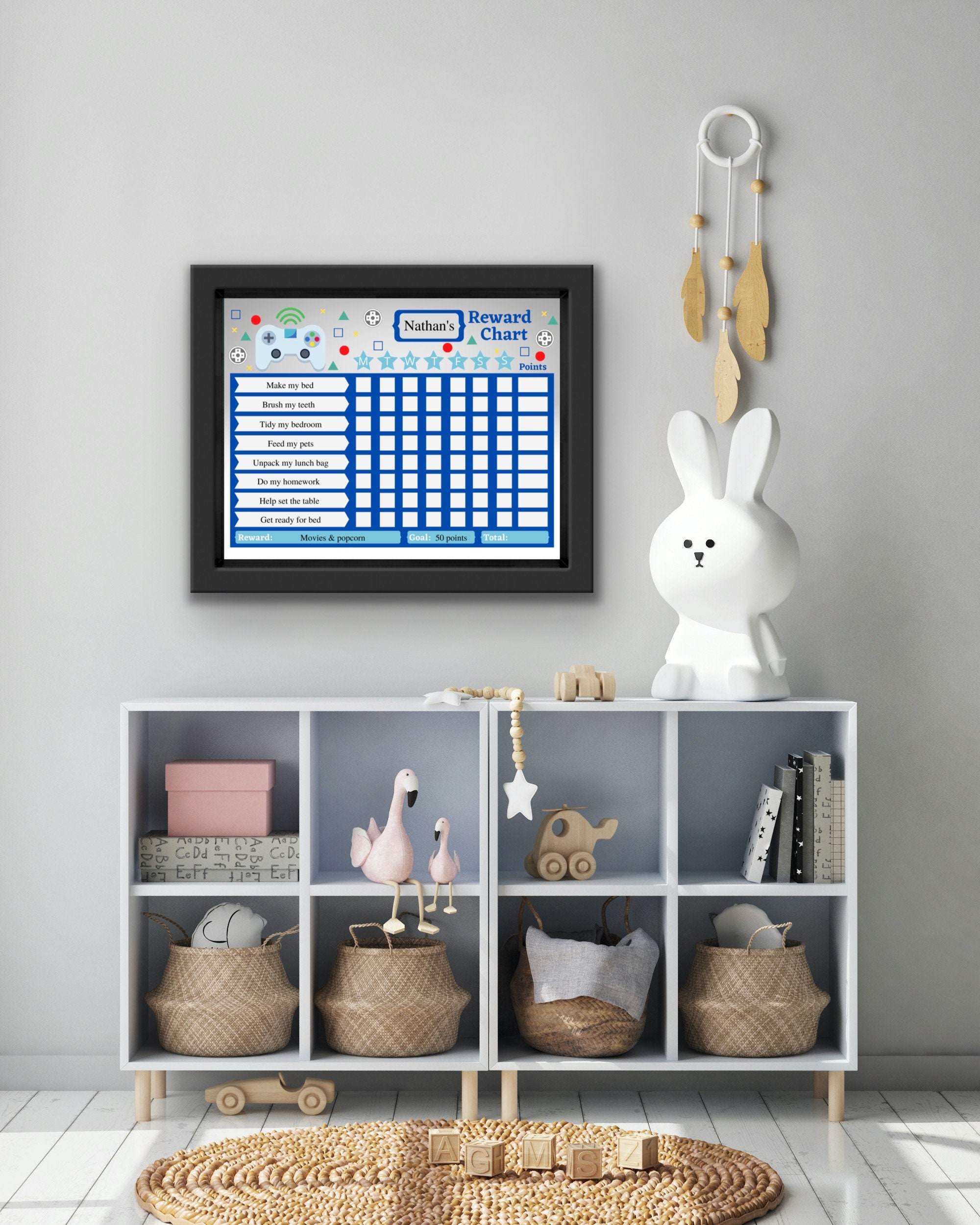 EDITABLE Gamer Weekly Reward Chart Routine Checklist Kids Children ...