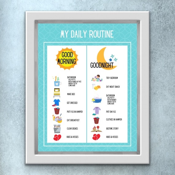 Kids Daily Routine Checklist Kids Children Printable | Etsy