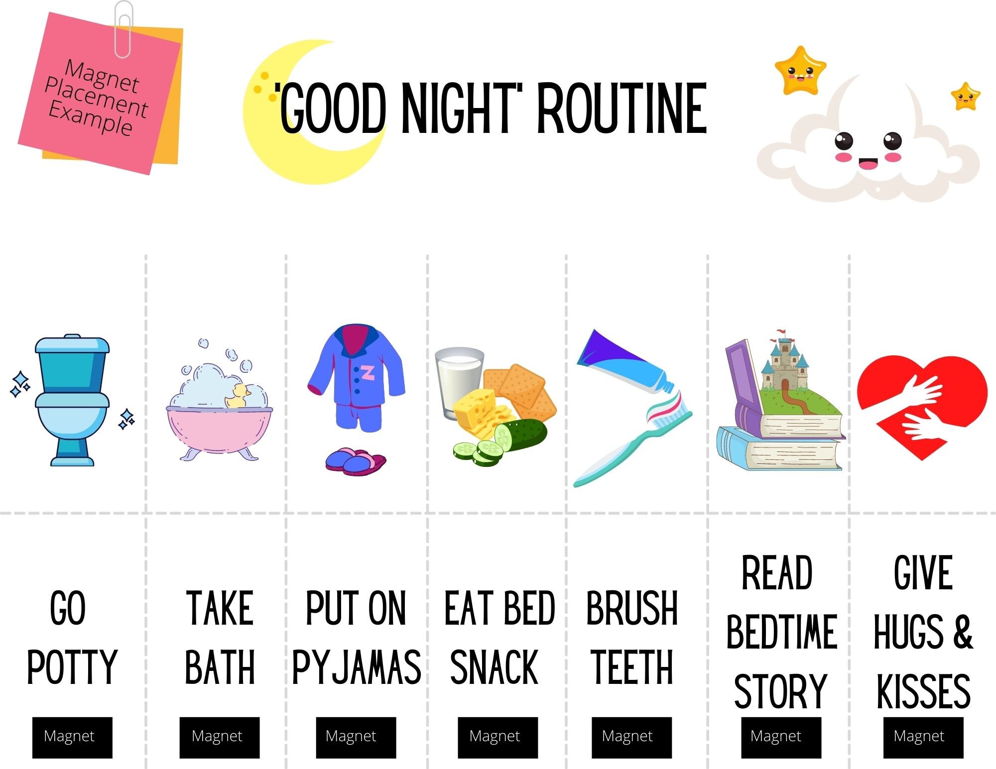 Morning and Evening Routine Tabs for Kids Routine Kids Children ...
