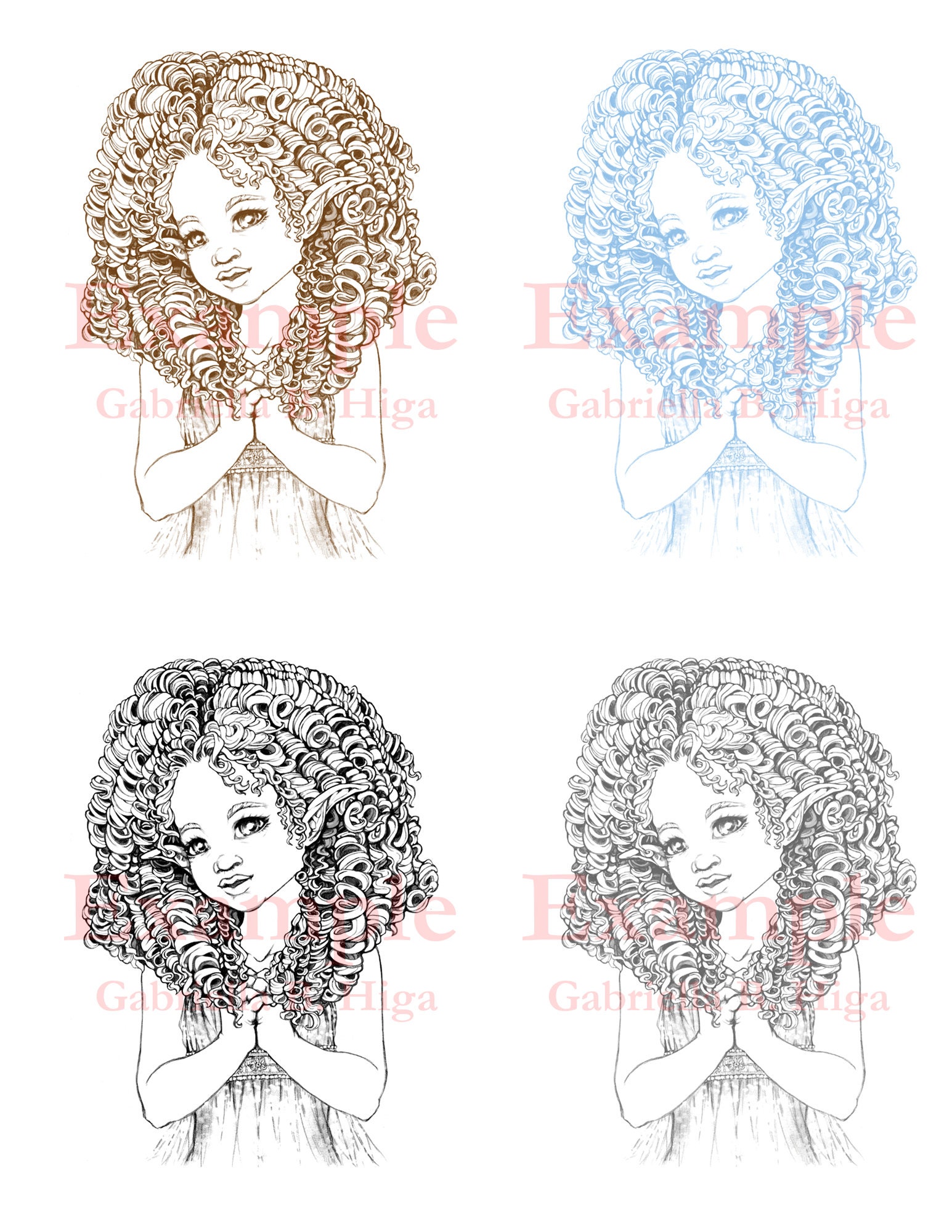 Girls Color Practice 01 Sprite Might Art by Gabriella B. - Etsy