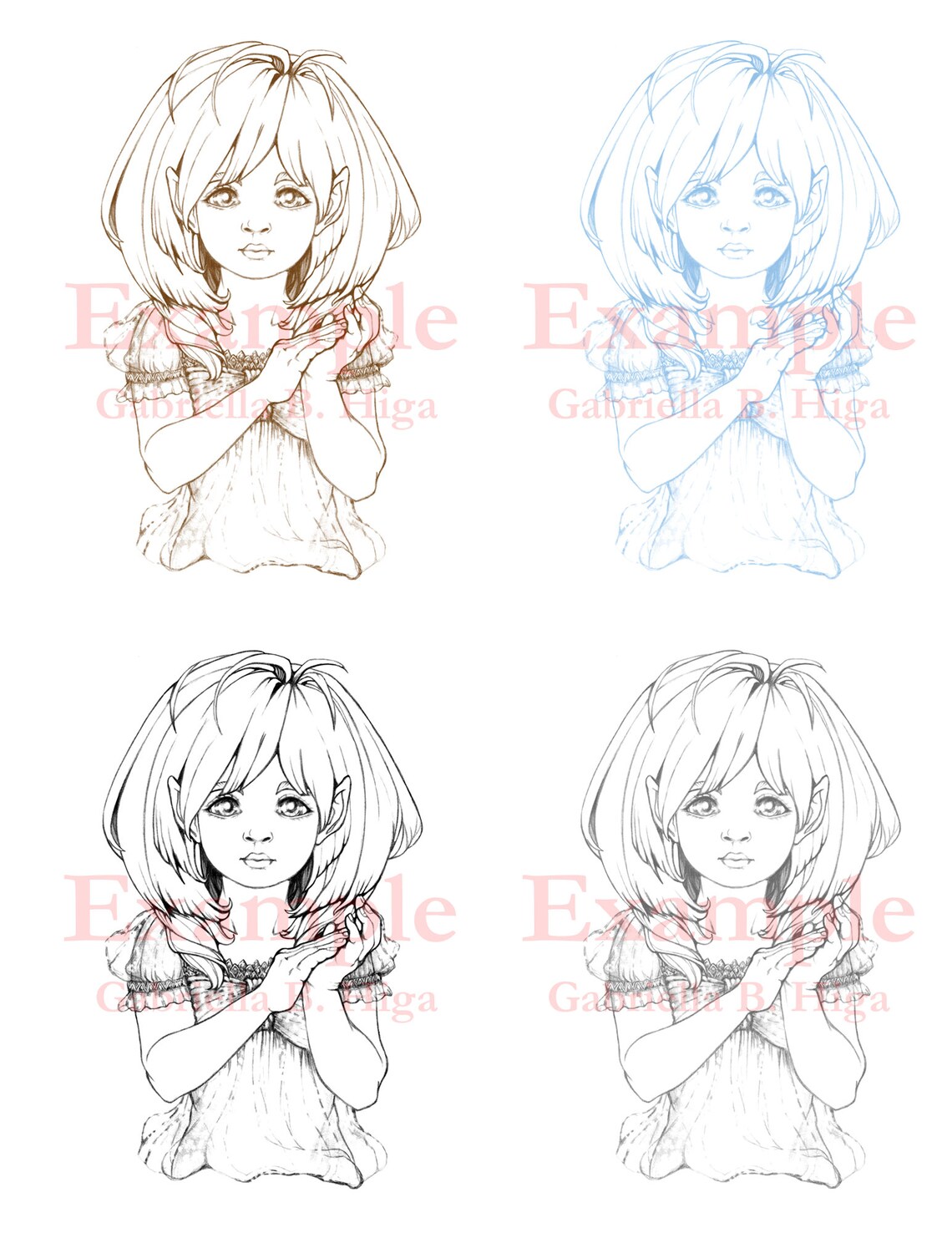 Girls Color Practice 01 Sprite Might Art by Gabriella B. - Etsy