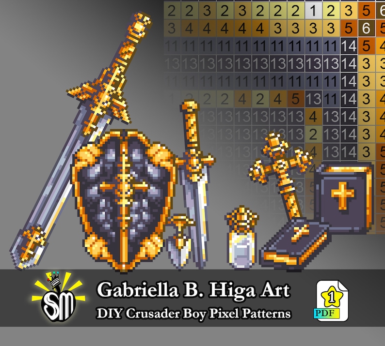 DIY Crusader Boy Perler Pixel Patterns • Sprite Might Art by Gabriella ...