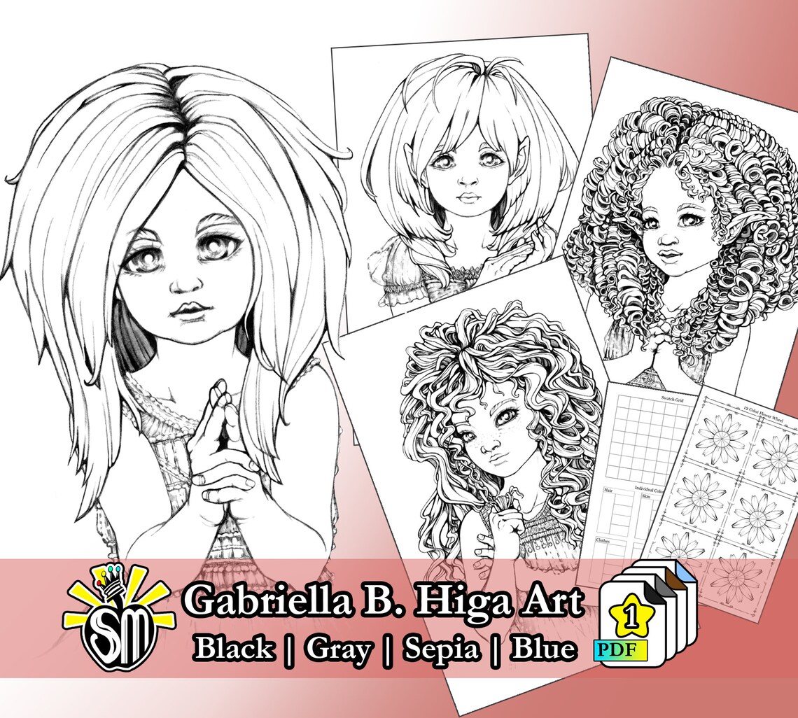 Girls Color Practice 01 • Sprite Might Art by Gabriella B. Higa ...