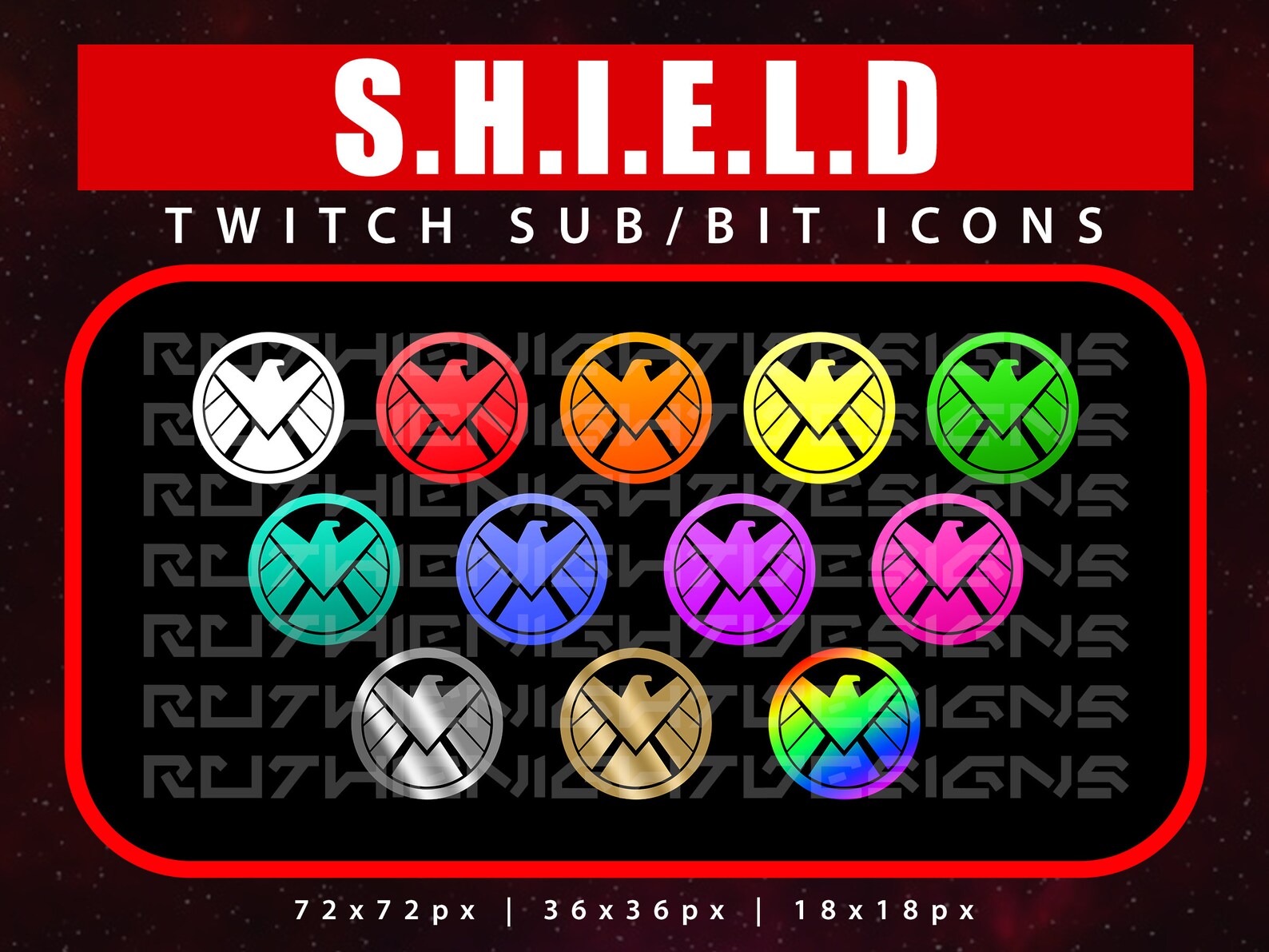 Twitch Sub, Bit, Cheer Badges - Marvel, Avenger, Shield - Downloadable ...