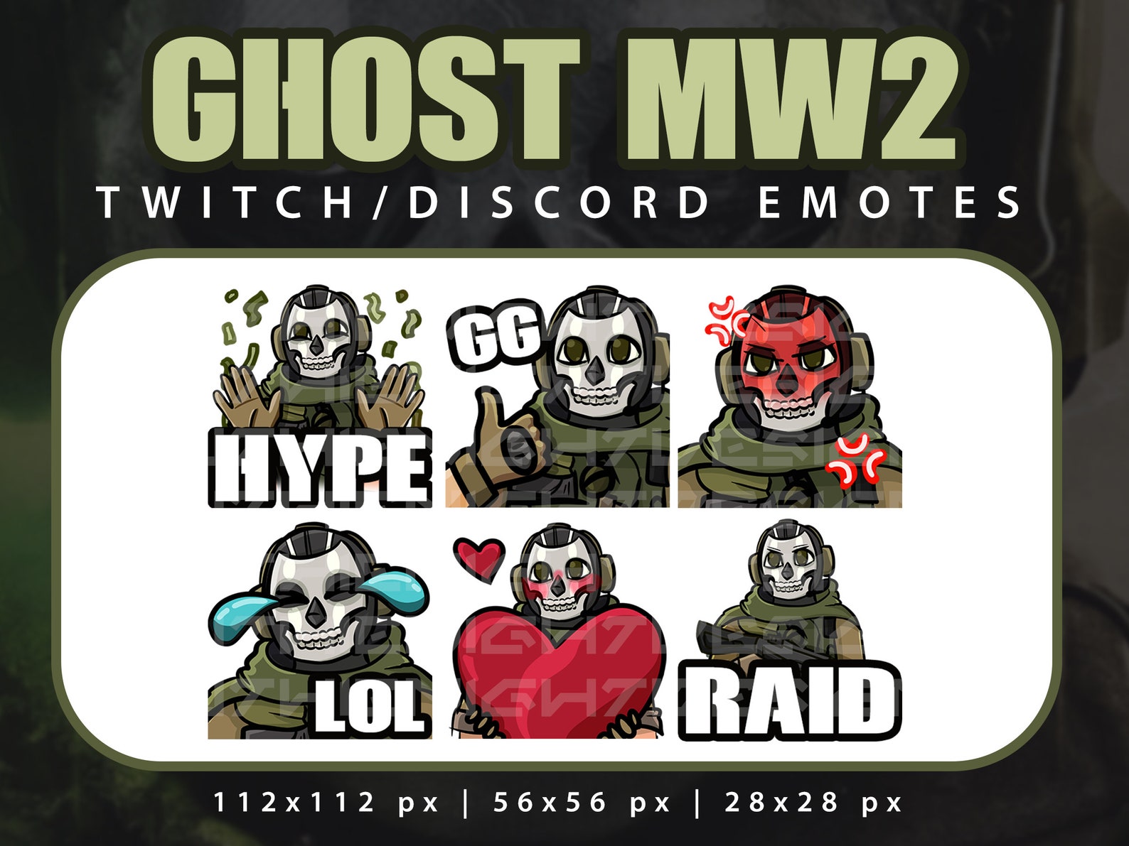 Twitch/discord Emotes Ghost MW2 COD Call Duty - Etsy