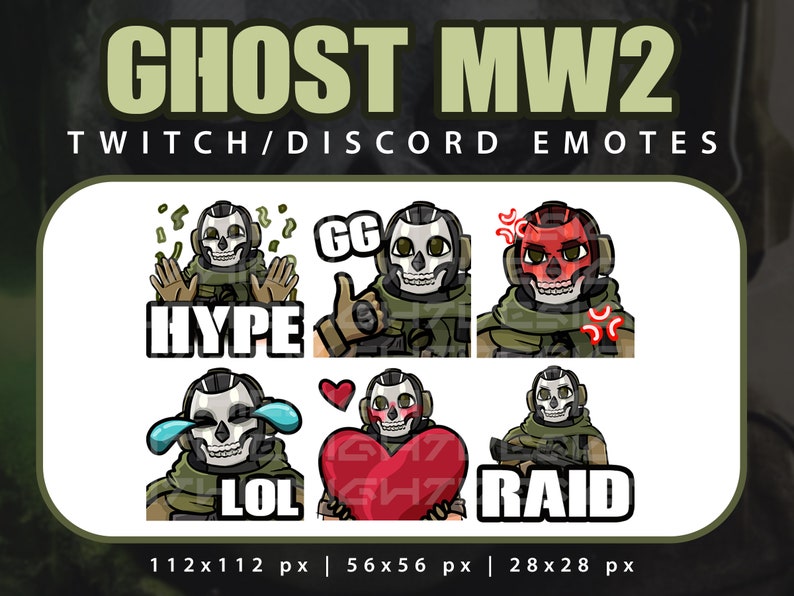 Twitch/discord Emotes Ghost MW2 COD Call Duty - Etsy
