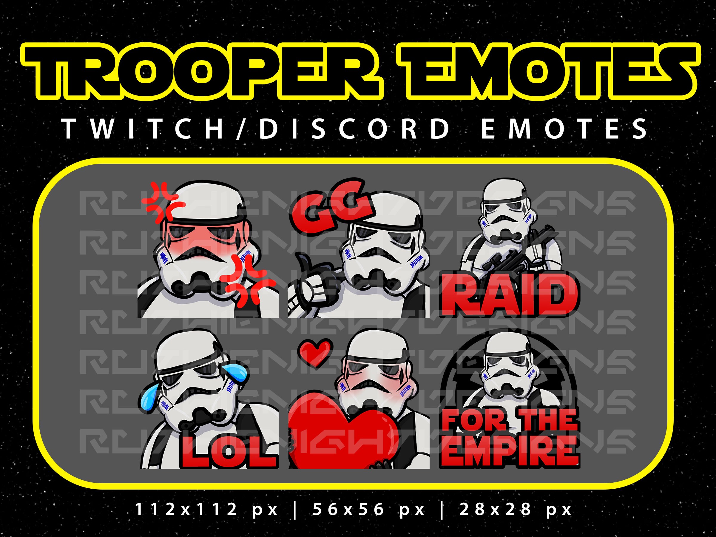 Twitch/discord Emotes - Star Wars, Storm Trooper, Empire, Sith ...