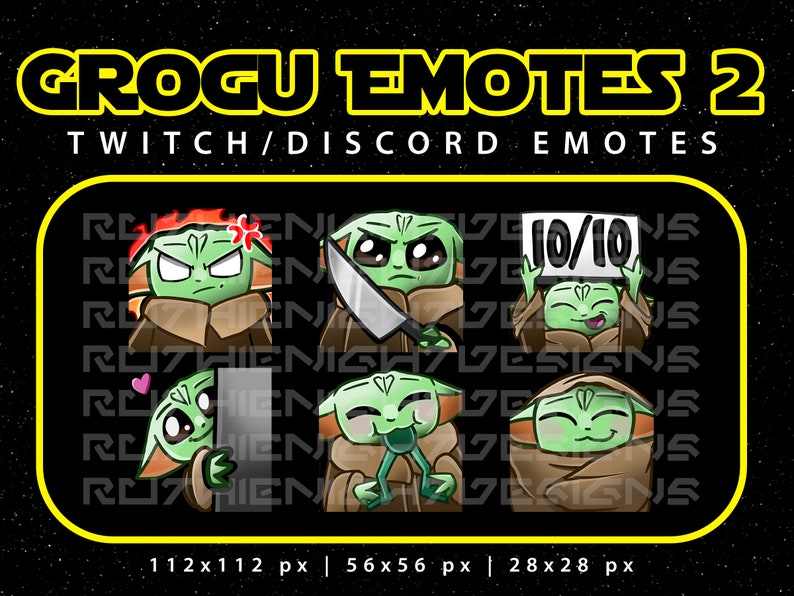 Twitch/discord Emotes - Star Wars, Grogu, Baby Yoda, Mandalorian ...