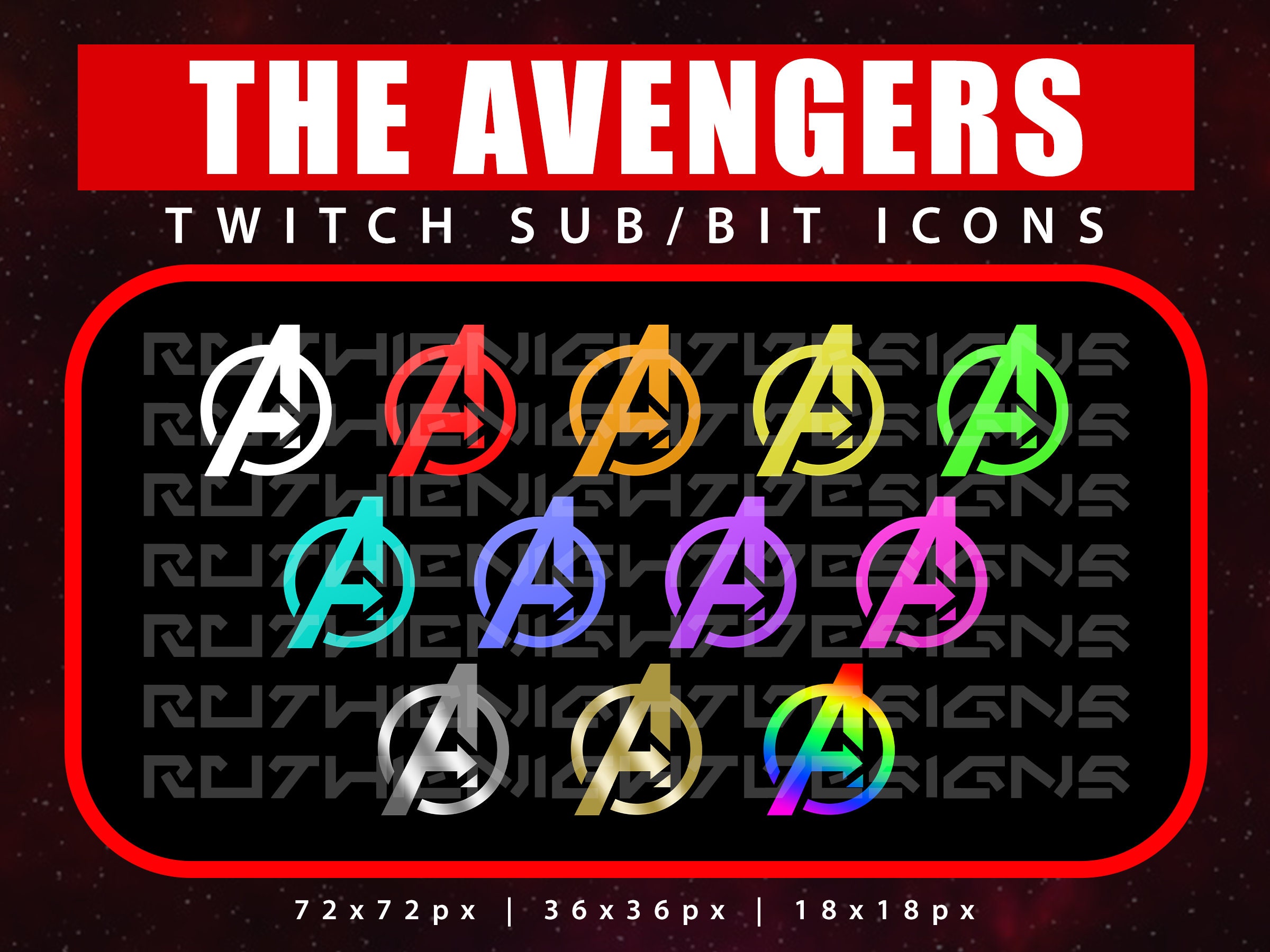Twitch Sub, Bit, Cheer Badges - Marvel, Avenger, Shield - Downloadable ...