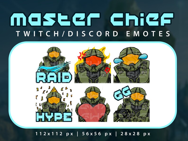 Twitch/discord Emotes Halo Master Chief Spartan - Etsy