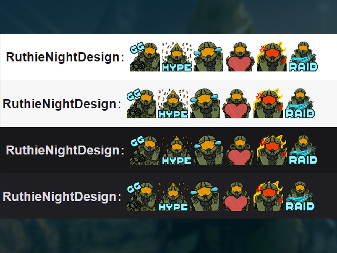 Twitch/discord Emotes - Halo, Master Chief, Spartan - Downloadable ...