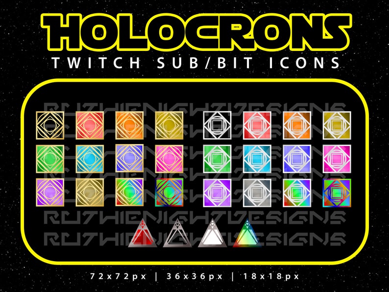 Twitch Sub, Bit, Cheer Badges - Star Wars, Sith, Jedi, Holocron ...