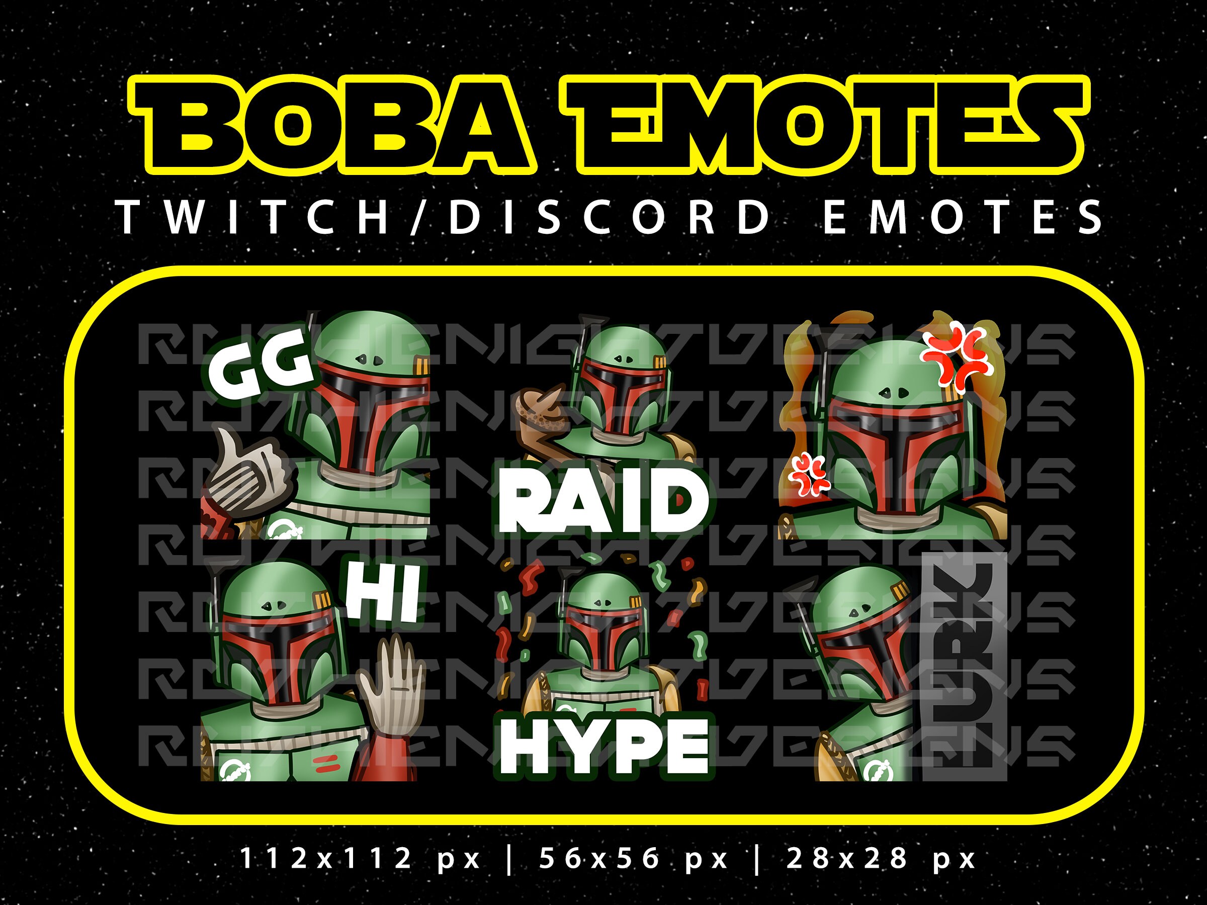 Twitch/discord Emotes Star Wars, Boba Fett, Mandalorian, Animated ...