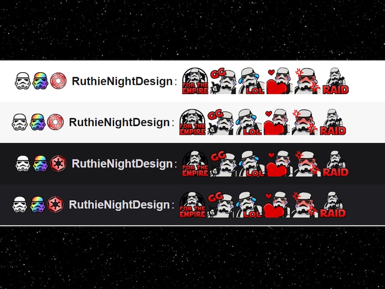 Twitch/discord Emotes - Star Wars, Storm Trooper, Empire, Sith ...