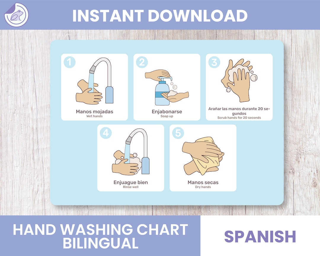 Spanish Hand Washing Chart/educational Chart/hand Wash Routine - Etsy
