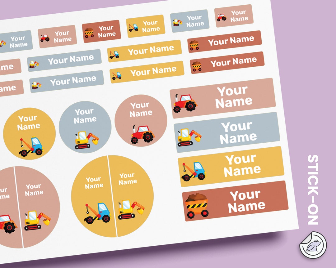 Truck Name Label Pack 64~96 Pcs,waterproof Label for Kid,label School ...
