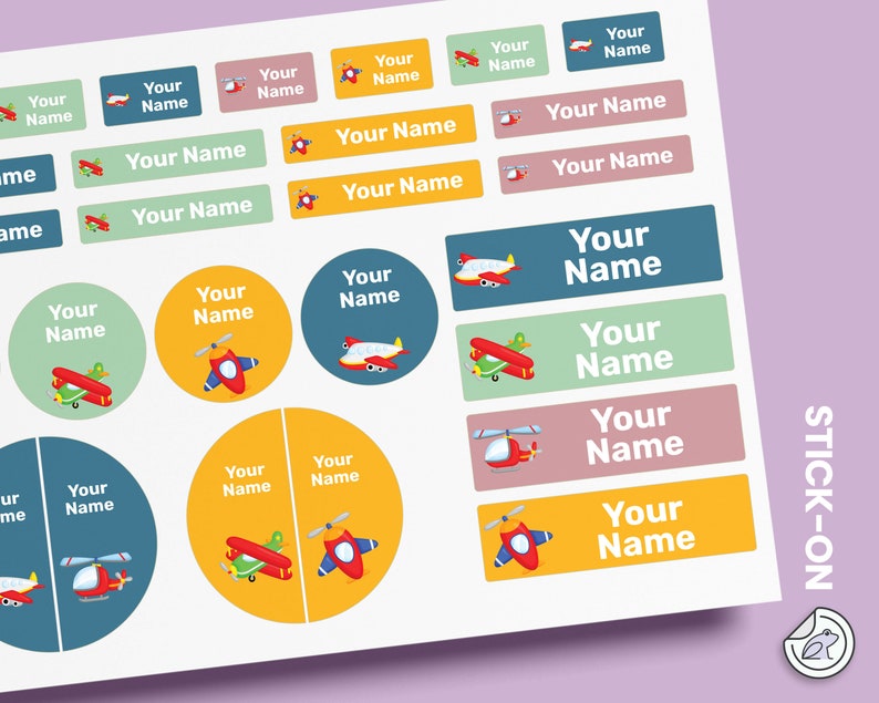 Airplane Name Label Pack 6496 Pcswaterproof Labelsdaycare - Etsy