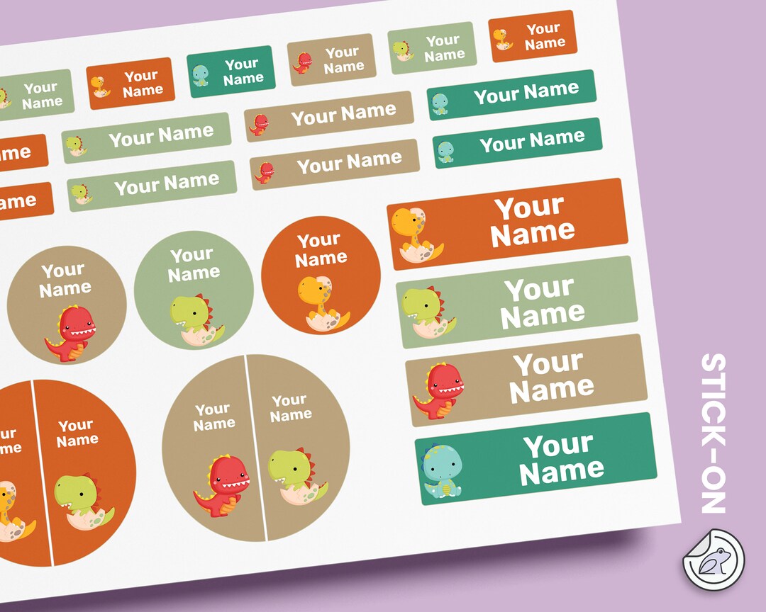Dinosaur Name Label Pack 64~96 Pcs,waterproof Label for Kid,label ...