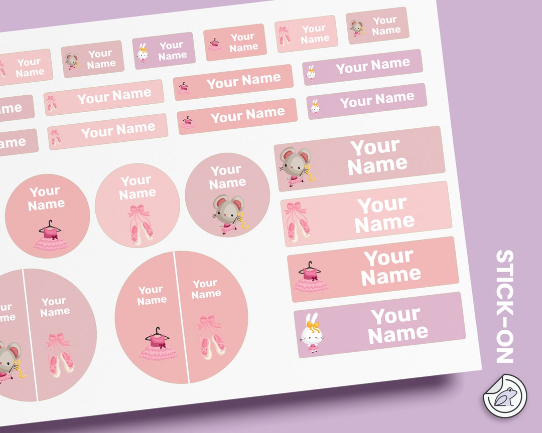 Ballet Name Label Pack 64~96 Pcs,waterproof Label for Kid,label School ...