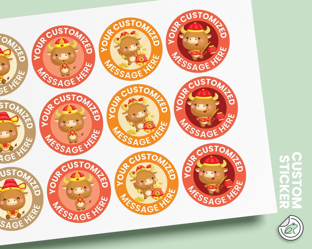 Ox Stickers,ox Birthday Party,party Favor Labels,custom Stickers,party ...