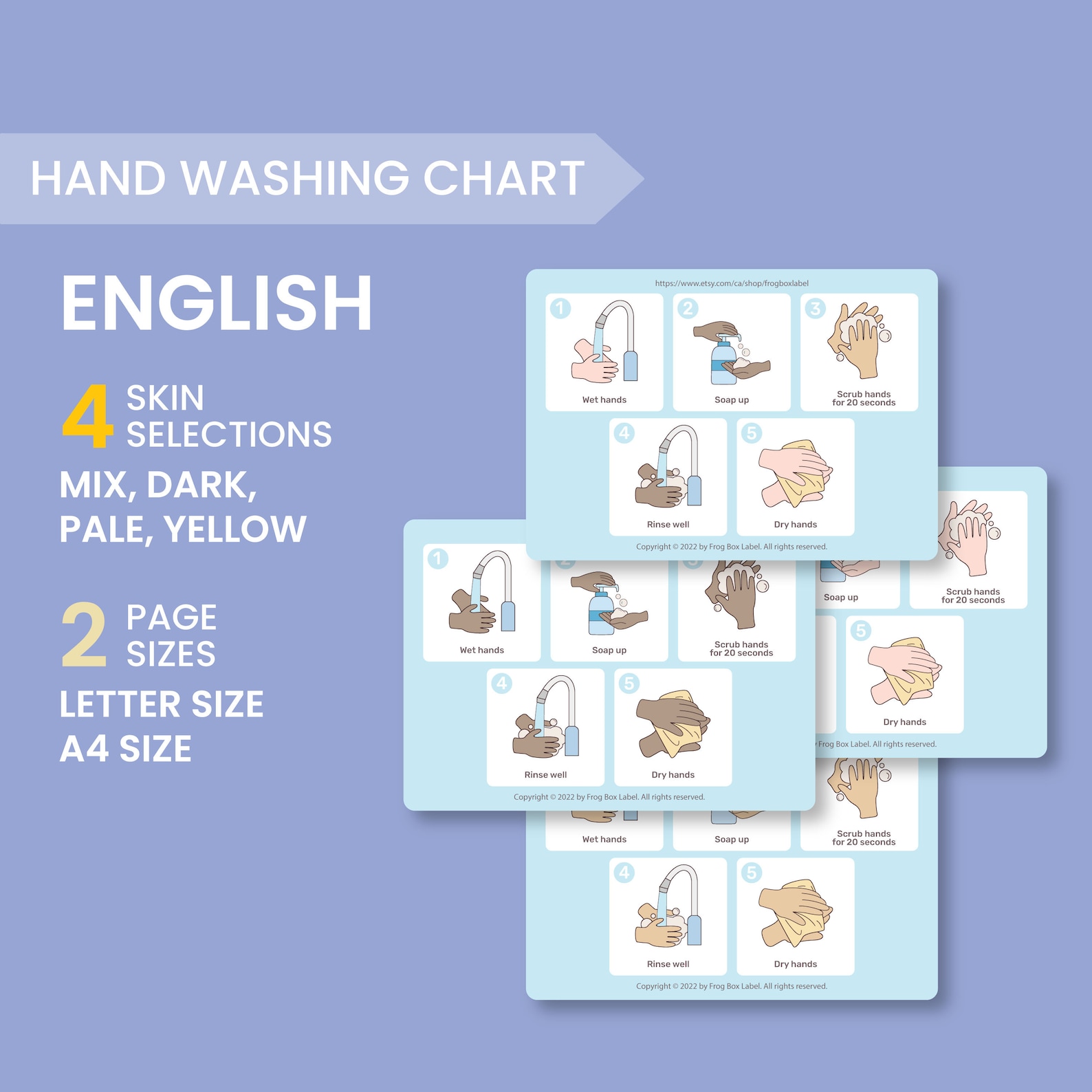 English Hand Washing Chart/educational Chart/hand Wash Routine - Etsy