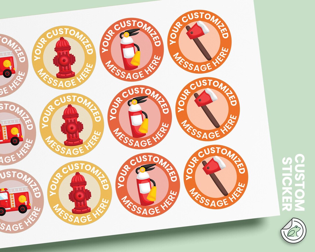 Firefighter Stickers,fire Truck Birthday Party,party Favor Labels ...