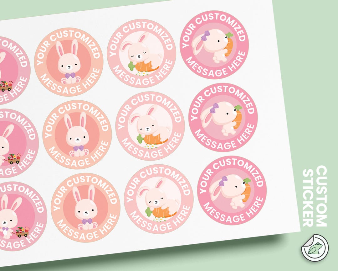 Bunny Stickers,bunny Birthday Party,party Favor Labels,custom Stickers ...
