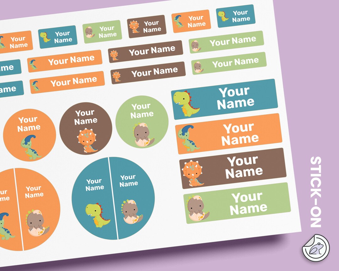 Dinosaur Name Labels Pack 64~96 Pcs,waterproof Labels,personalized ...