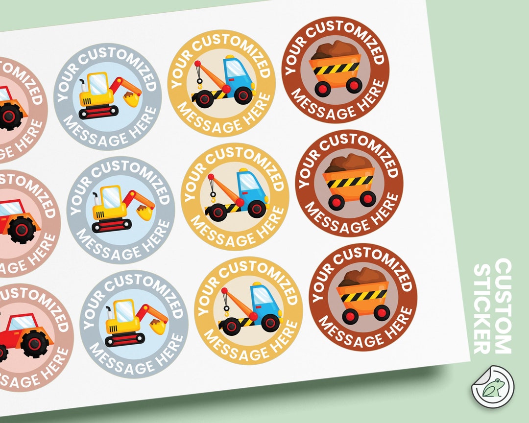 Truck Stickers,truck Birthday Party,party Favor Labels,custom Stickers ...