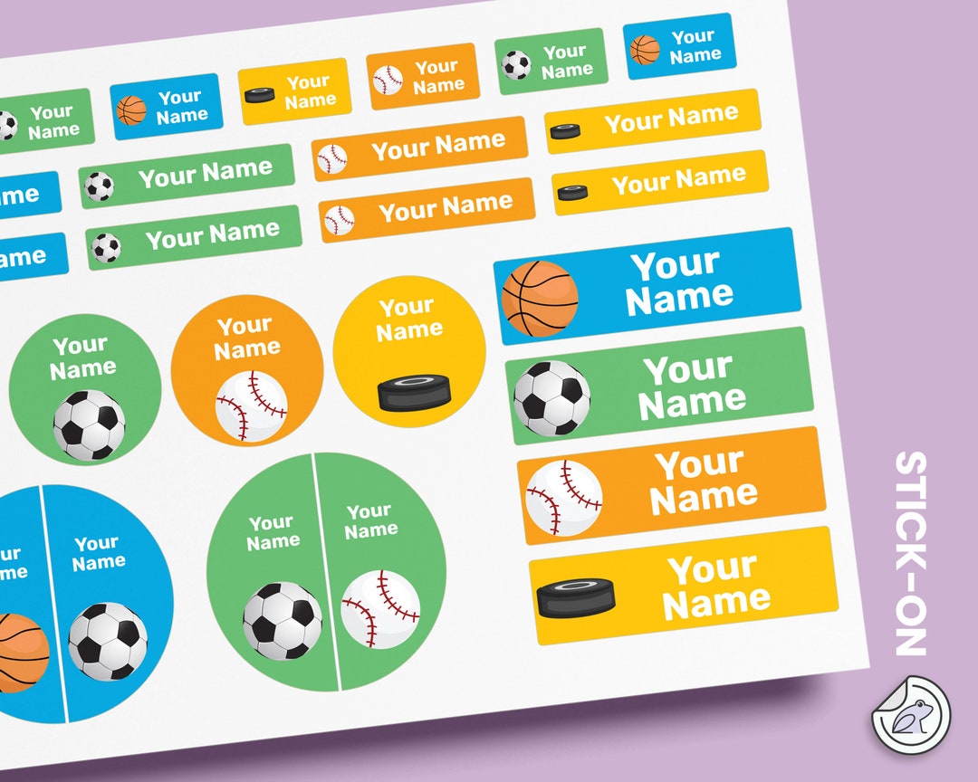 Sports Name Label Pack 64~96 Pcs -waterproof Labels-daycare Labels ...