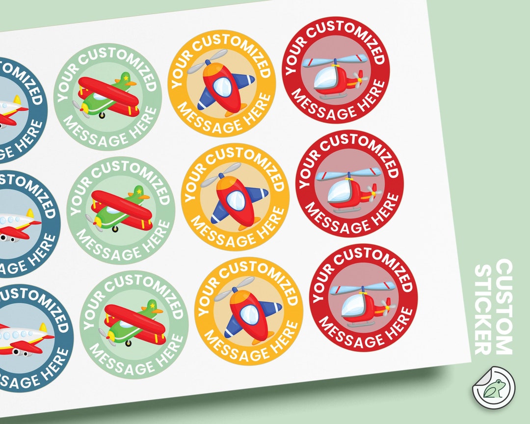 Airplane Stickers,airplane Birthday Party,party Favor Labels,custom ...