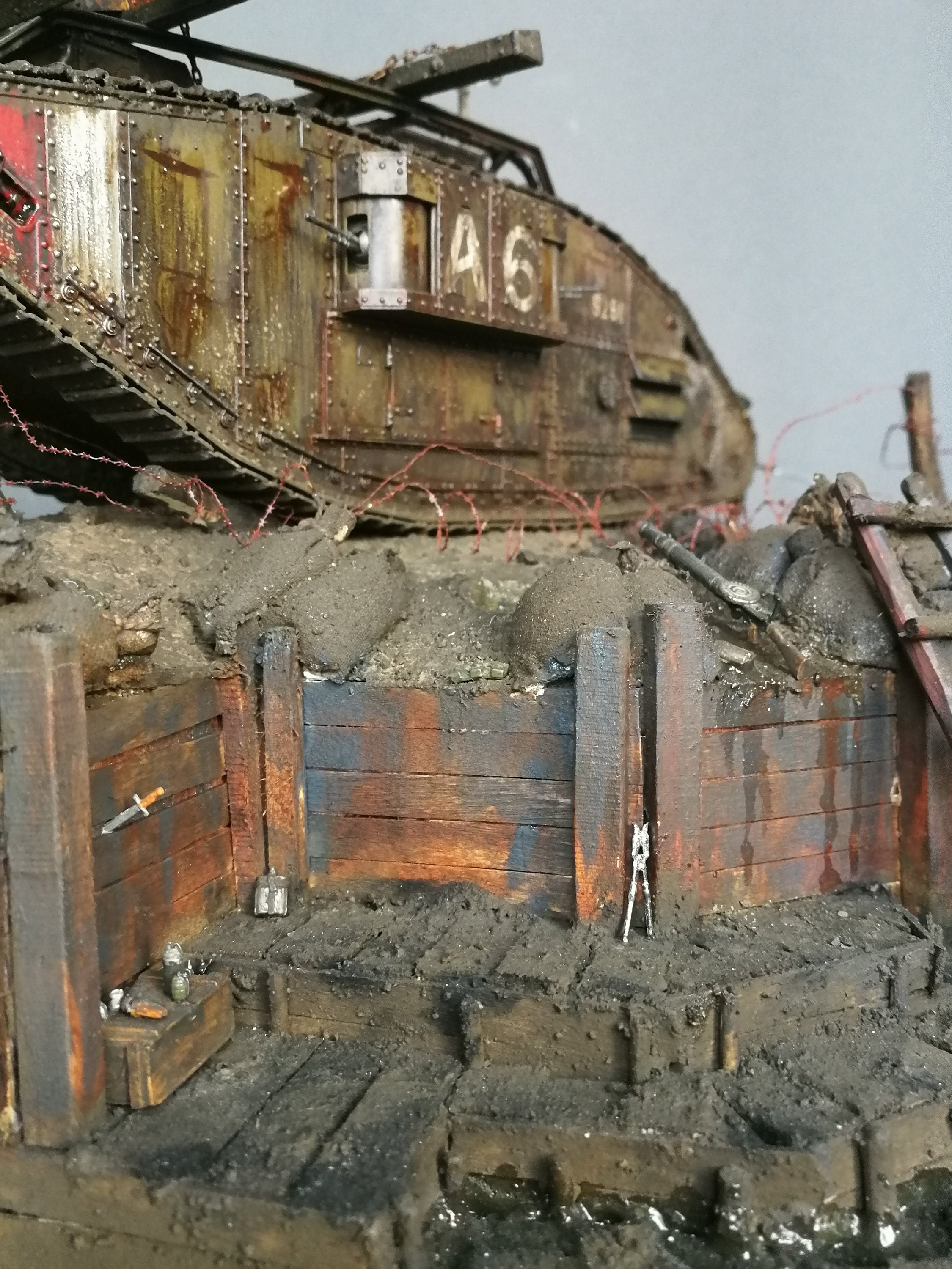 British Heavy Tank Mk.v female With British Infantry. WWI Diorama . - Etsy