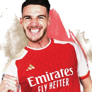 Declan Rice - 2023/24 - Home Kit - Digital Football Poster - Digital ...