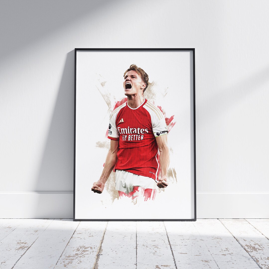 Martin Odegaard - 2023/24 - Home Kit - Football Poster - Football Print ...