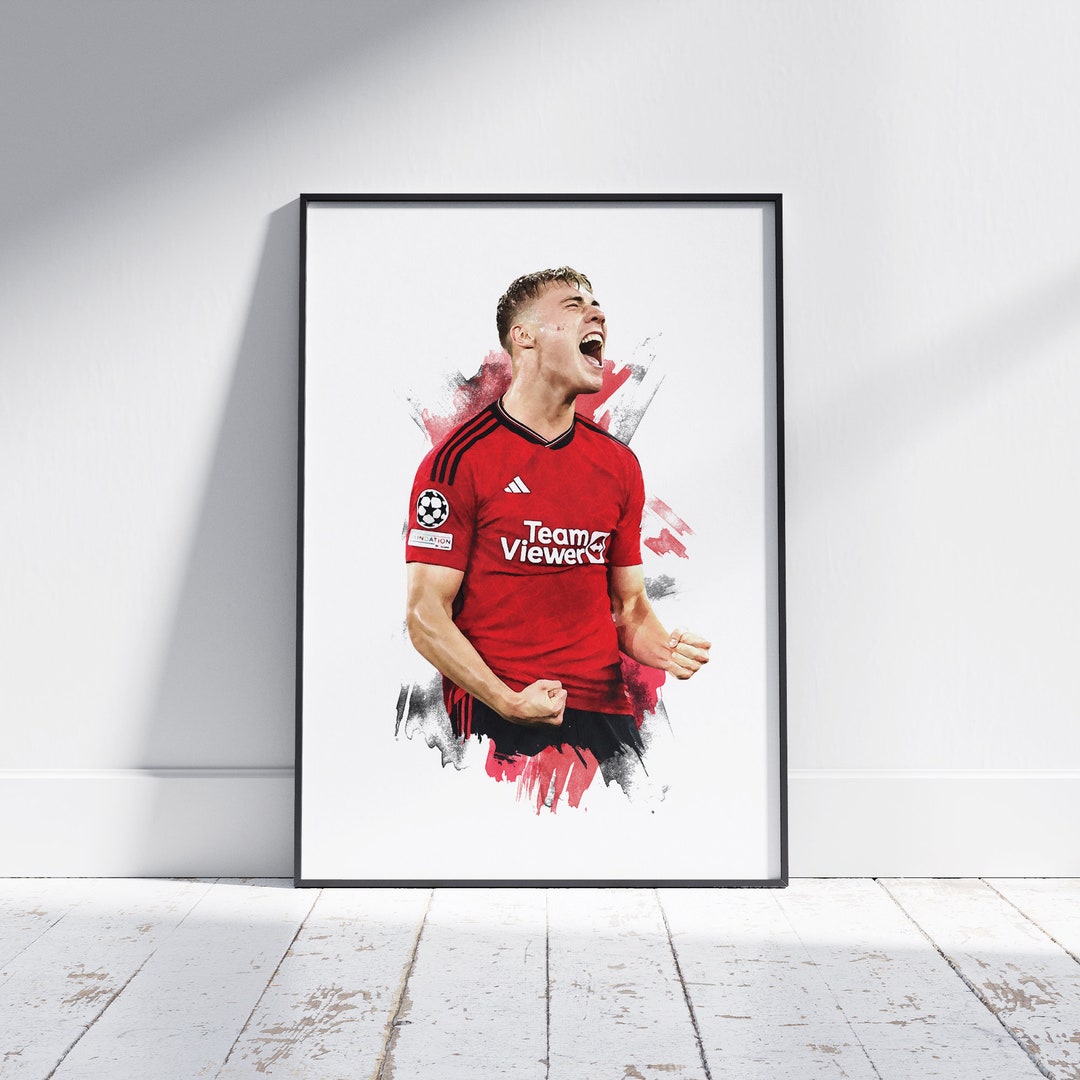 Rasmus Hojlund 2023/2024 Home Kit Poster Print - Etsy UK