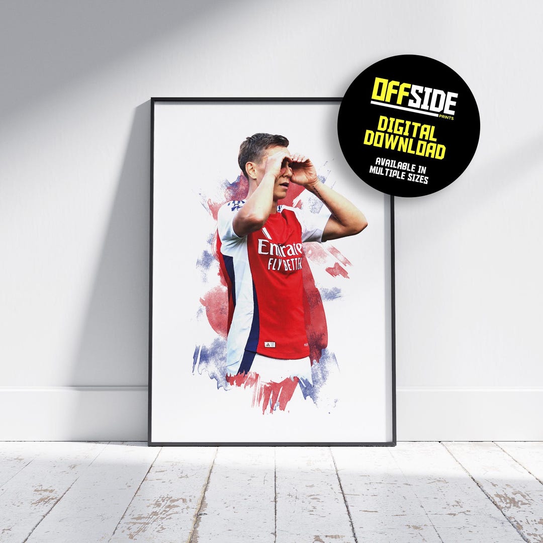 Leandro Trossard - 2024/25 - Home Kit - Digital Football Poster ...