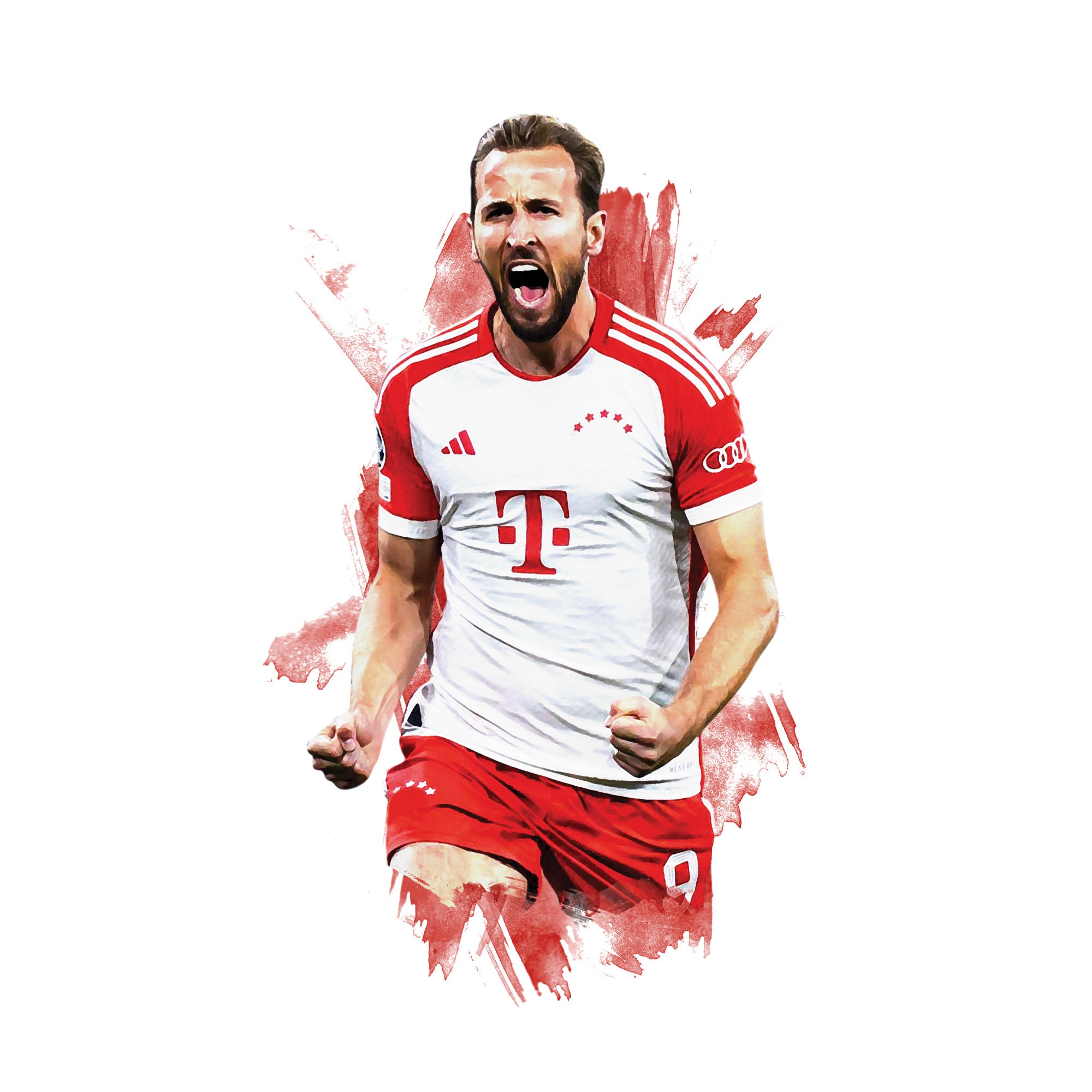 Harry Kane - 2023/24 - Home Kit - Football Poster - Football Print - Etsy