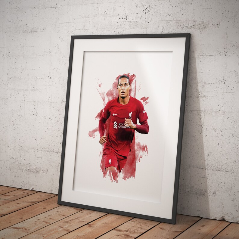 Virgil Van Dijk 2022/23 Home Kit Football Poster - Etsy UK