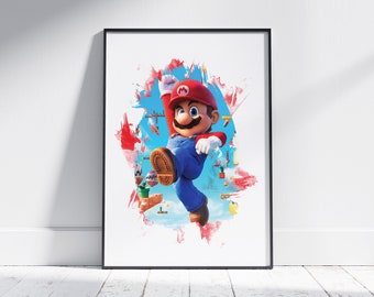 Super Mario Bros Poster, Mario, Super Mario, Movie, Gaming, Wall Art ...