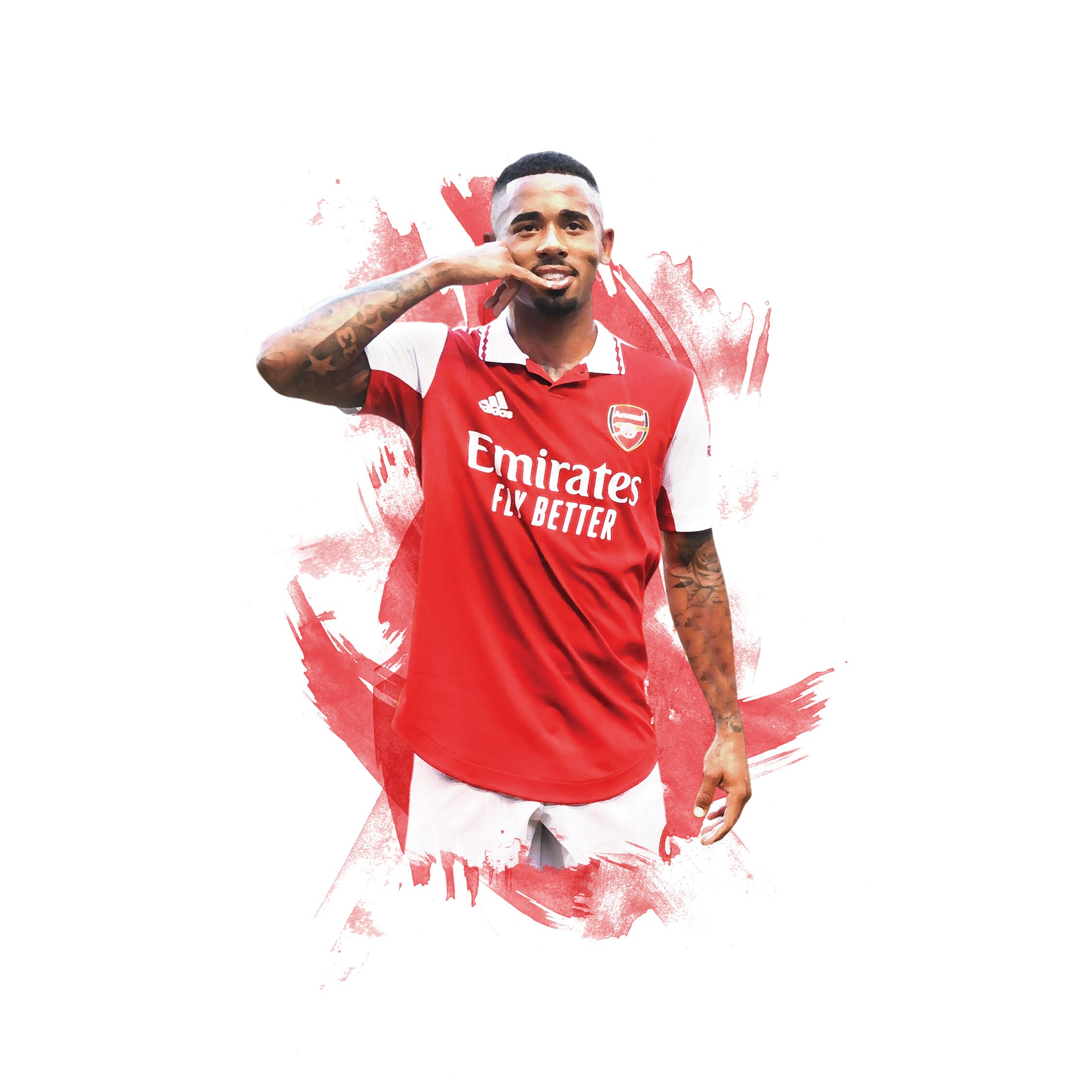 Gabriel Jesus 2022/23 Home Kit Football Poster - Etsy UK