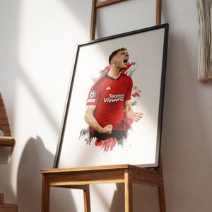 Rasmus Hojlund 2023/2024 Home Kit Poster Print - Etsy