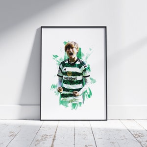 Kyogo Furuhashi - 2023/24 - Home Kit - Football Poster - Football Print ...