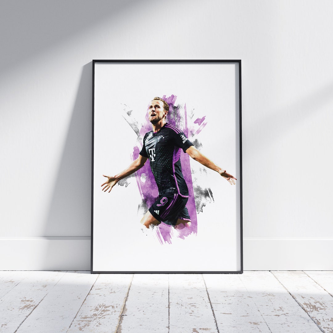 Harry Kane - 2023/24 - Away Kit - Football Poster - Football Print - Etsy