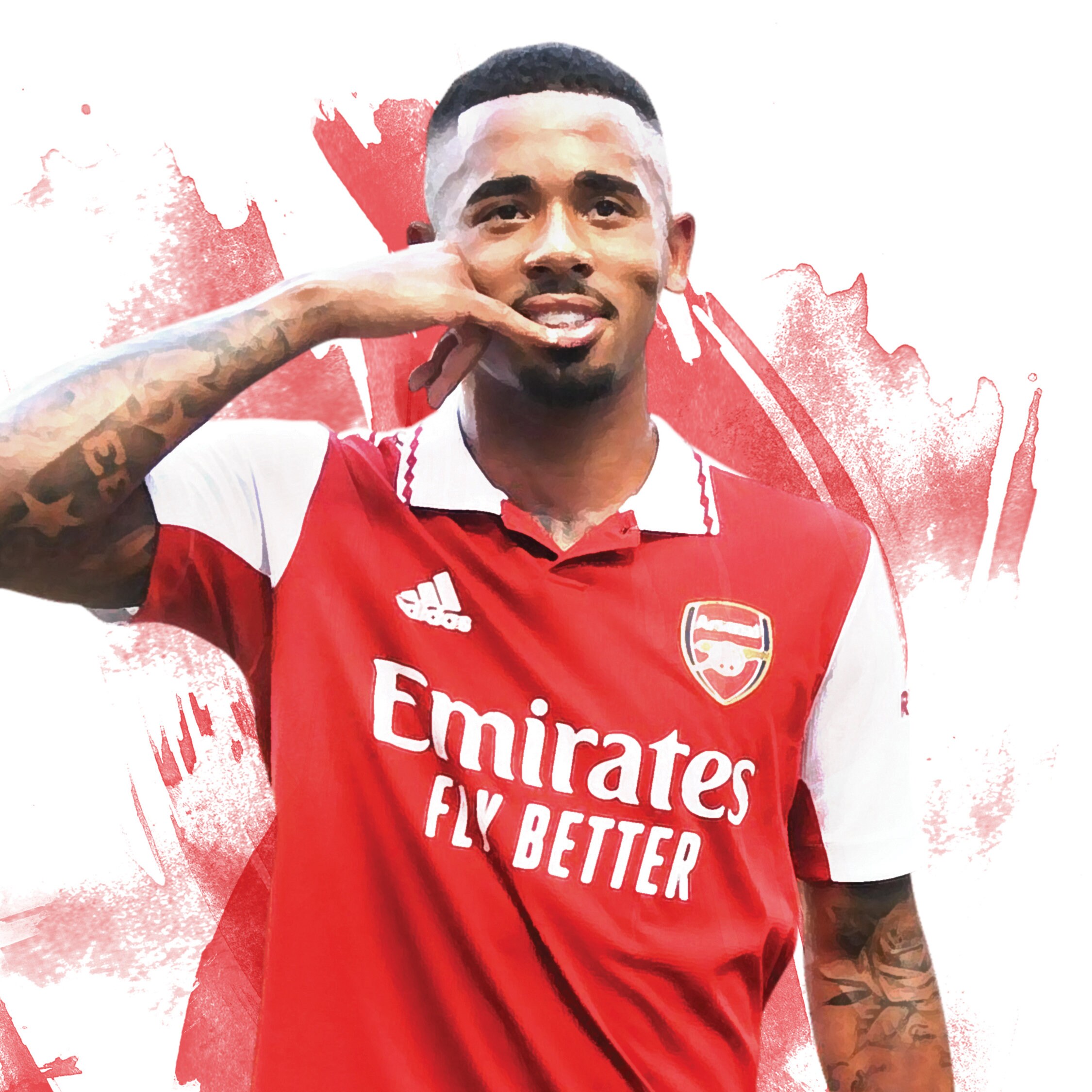 Gabriel Jesus 2022/23 Home Kit Football Poster - Etsy UK